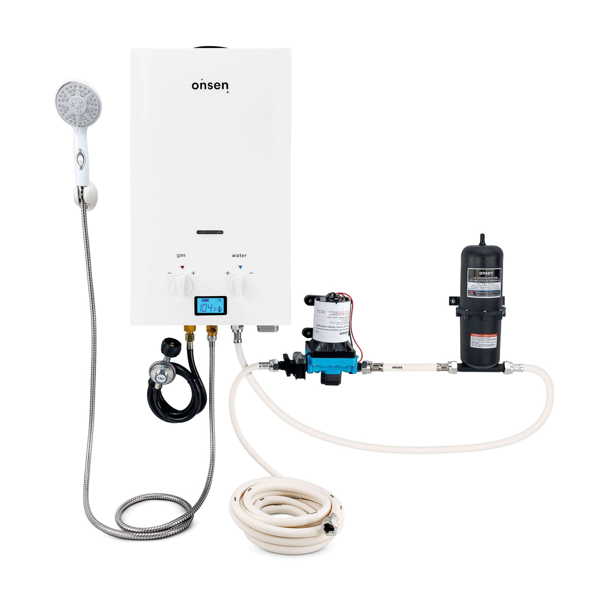 Onsen 7L Outdoor Propane Portable Tankless Water Heater 1.8 Gal/Min 50 ...